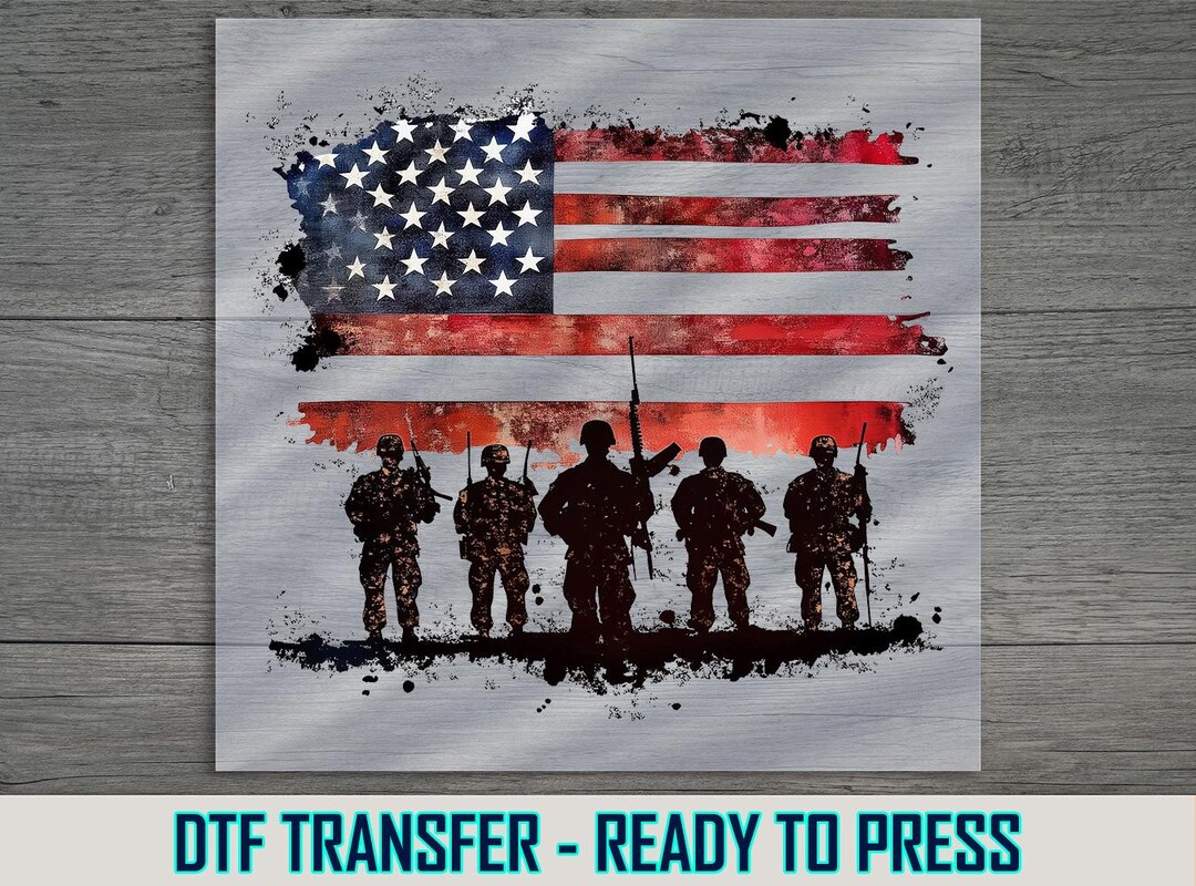 DTF Transfer: Military Soldier With USA Flag - Heat Press Ready - Etsy