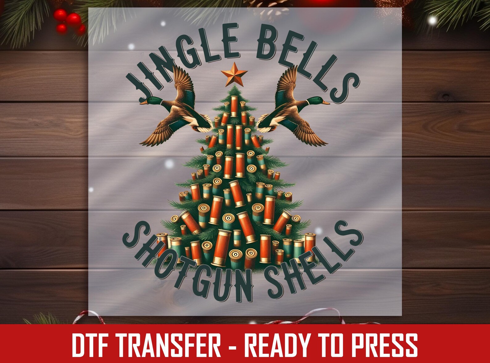 Jingle Bells Shotgun Shells Christmas Tree DTF Transfer - Etsy