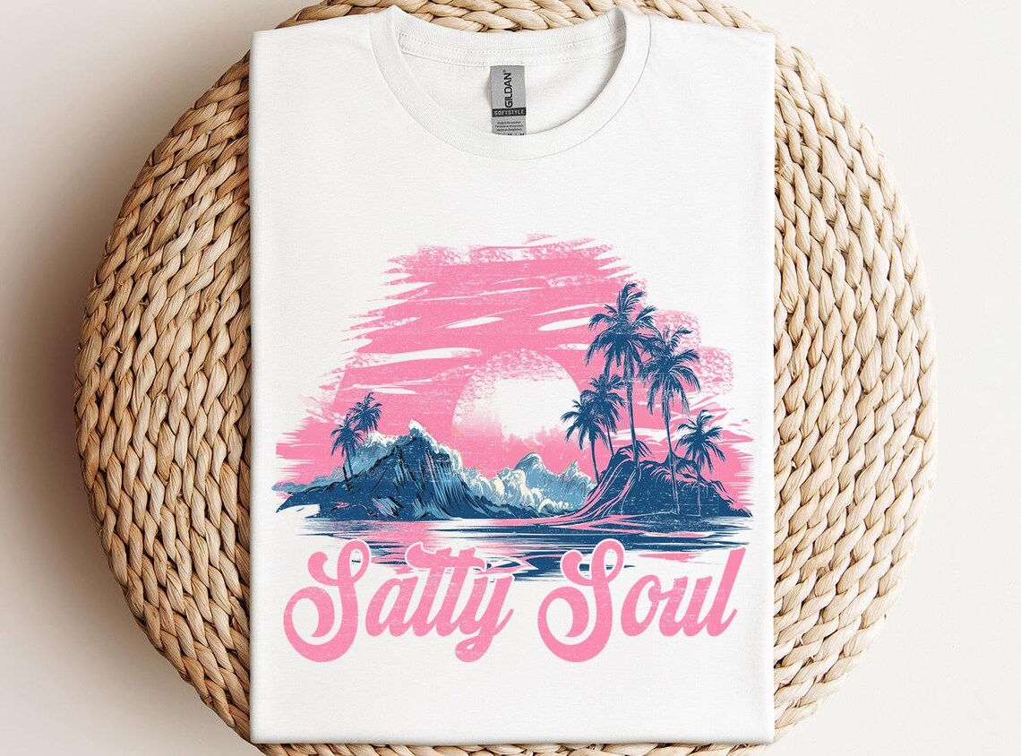 Tropical Island DTF Transfer: Salty Soul Coastal Design - Etsy