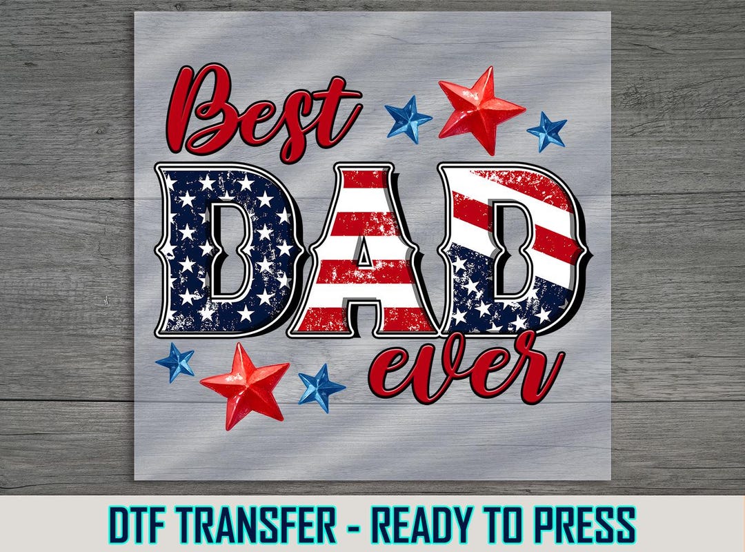 American Dad DTF Transfer, Red White Blue Bold Text Shirt Print, Ready ...
