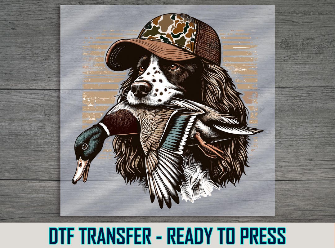Hunting Dog DTF Transfer: Duck Hunting Art, Ready to Press - Etsy