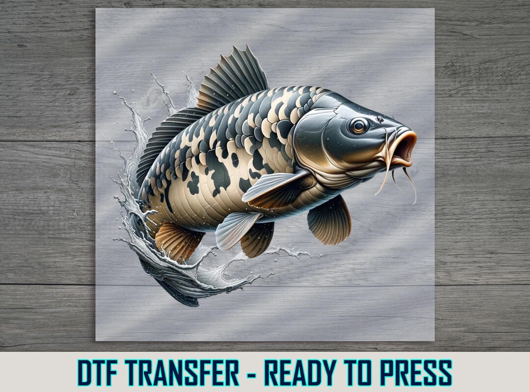 Realistic Carp DTF Transfer, Ready to Press, Perfect for Fishing Lovers ...