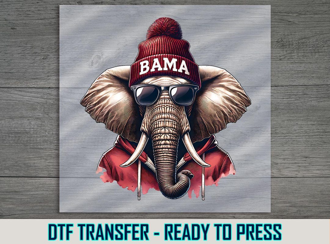 Bama Elephant Mascot DTF Transfer: Ready to Press Design - Etsy