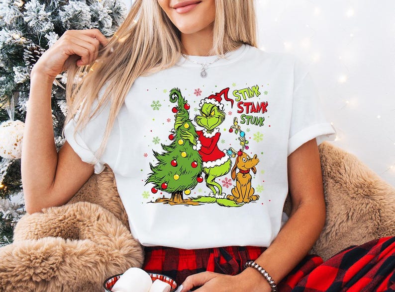 Funny Grinch Stink Stank Stunk DTF Transfer: Christmas Shirt Decal - Etsy