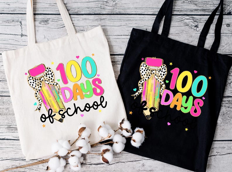 100 Days of School DTF Transfer: Leopard Bow Pencil, DIY Shirt - Etsy