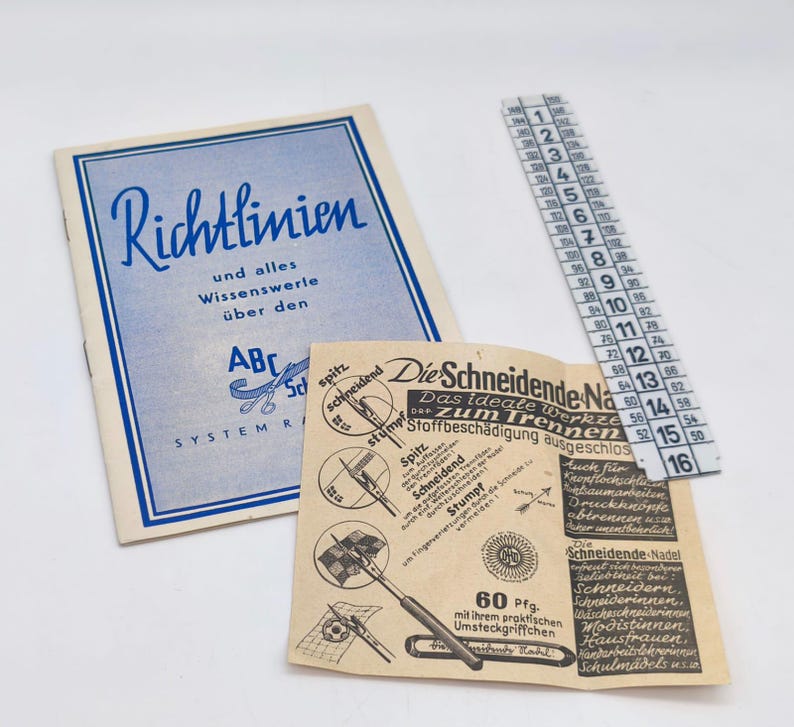 Vintage German Sewing Pattern Kit, ABC Schnitt System Ramsauer, 1940s ...