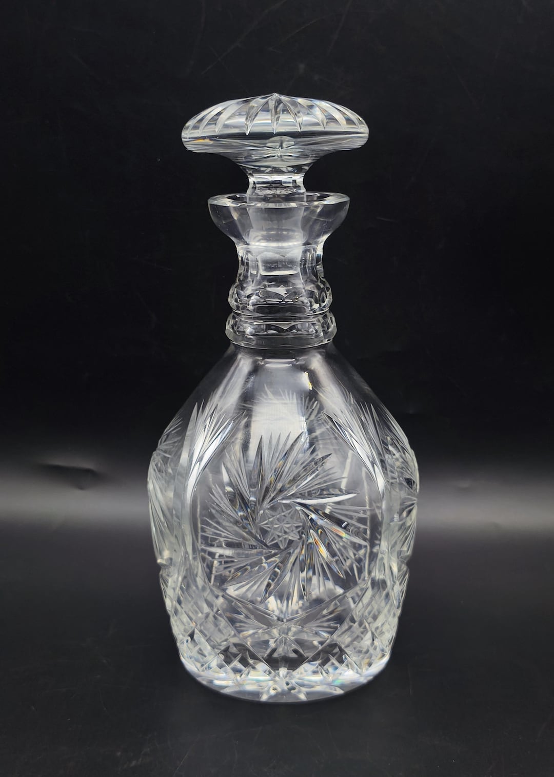 Vintage Crystal Decanter, American Brilliant Decanter With Stopper ...