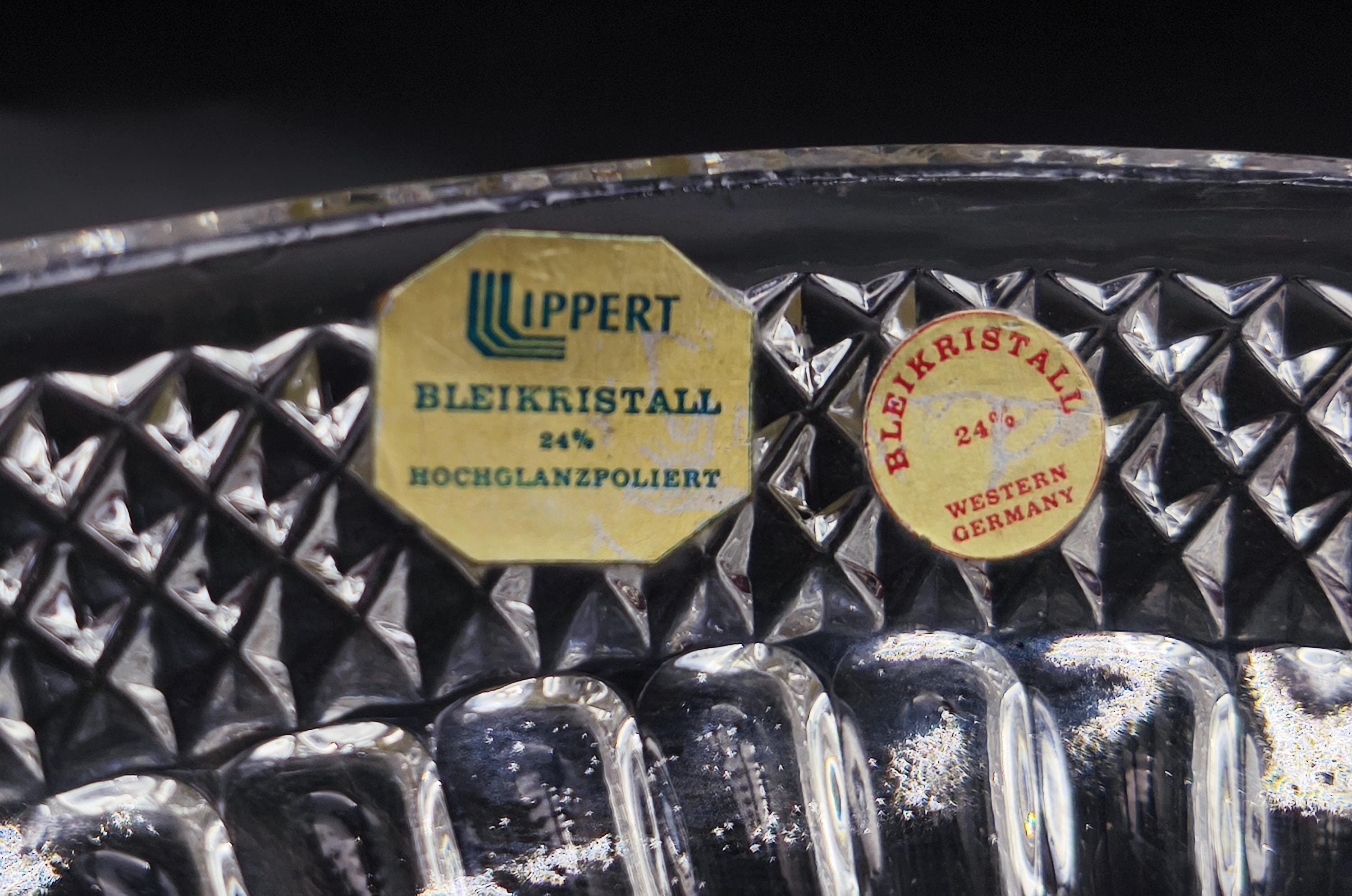 Vintage Lippert 24% Bleikristall Fruit Bowl, Cut Crystal Serving Dish ...
