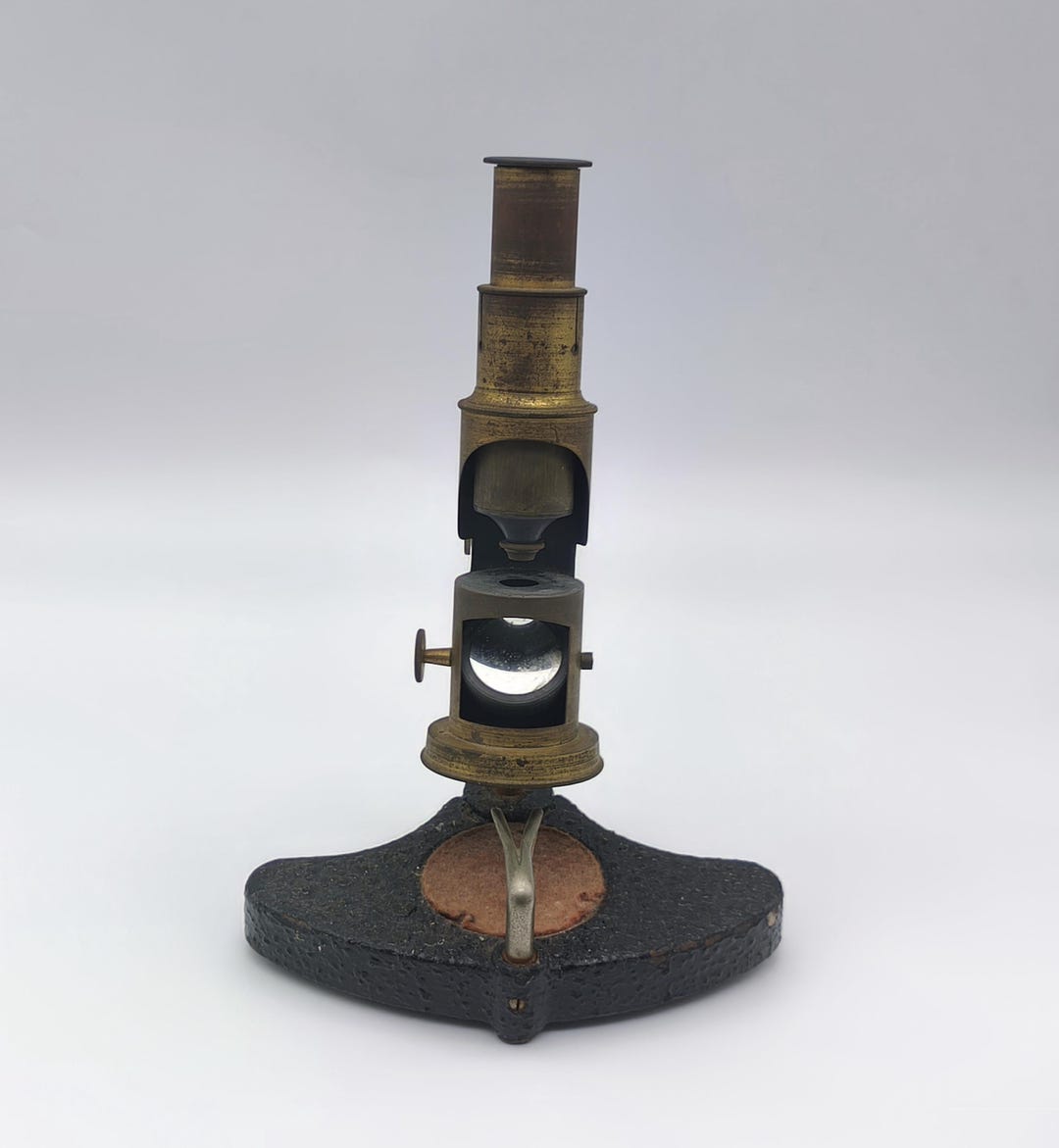 Antique Brass Drum Microscope, Scientific Field Instrument, Old Lab ...
