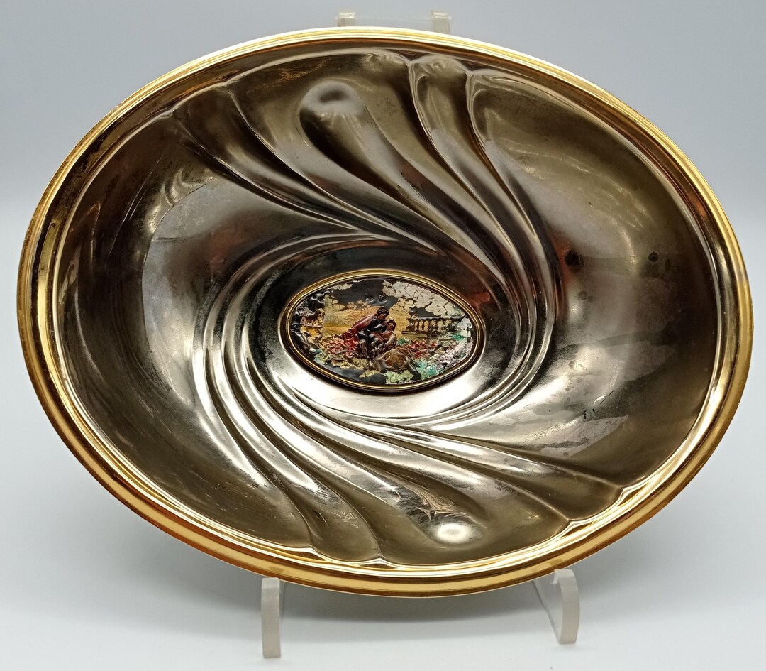 Vintage Chinelli Oval Candy Dish, Midcentury Decorative Silver Plated ...
