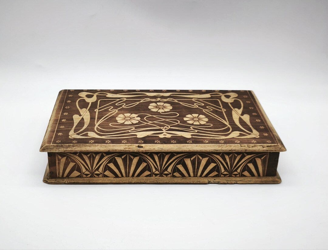 Antique Cigar Box, German Jugendstil Wood Box, J.C. Vincent Tabak-haus ...