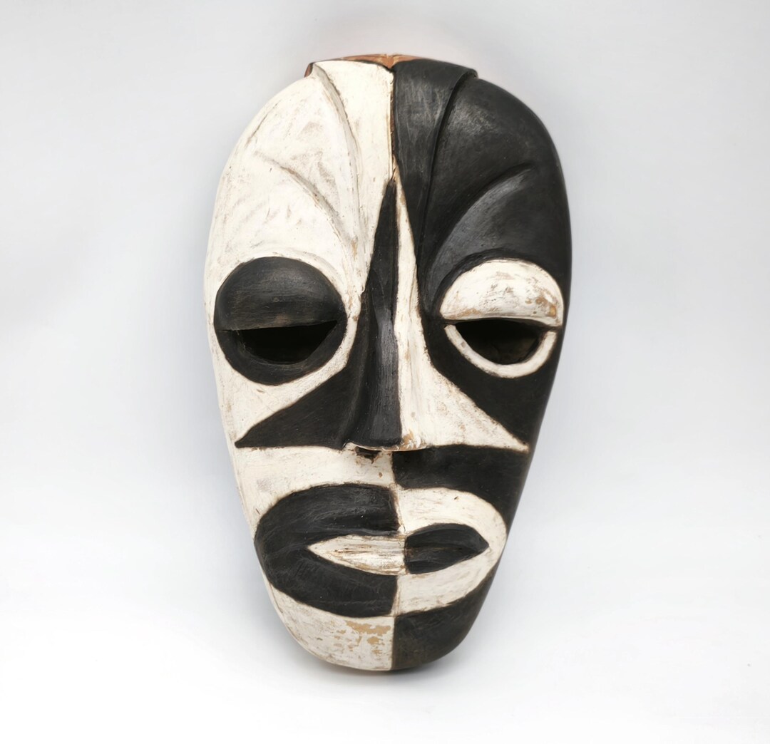 Vintage BCU Mask, African Wall Art, Handmade Clay Mask, African Folk ...