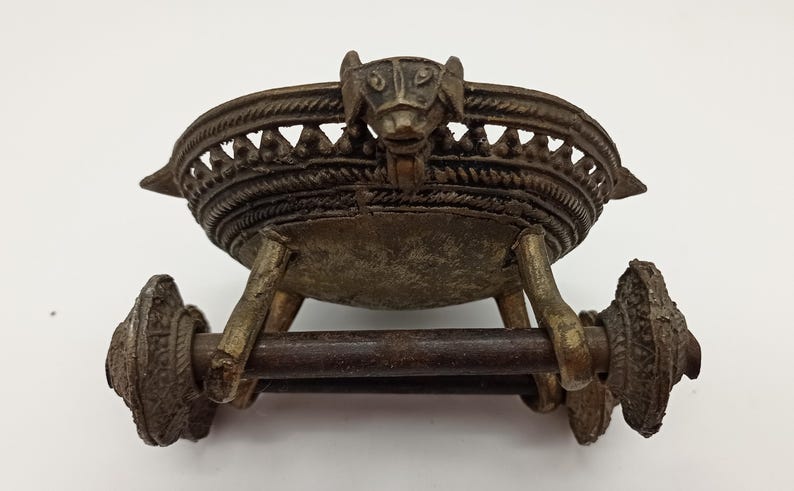 Vintage Indian Dhokra Art Nandi Bull Ritual Cart, Antique Chariot ...