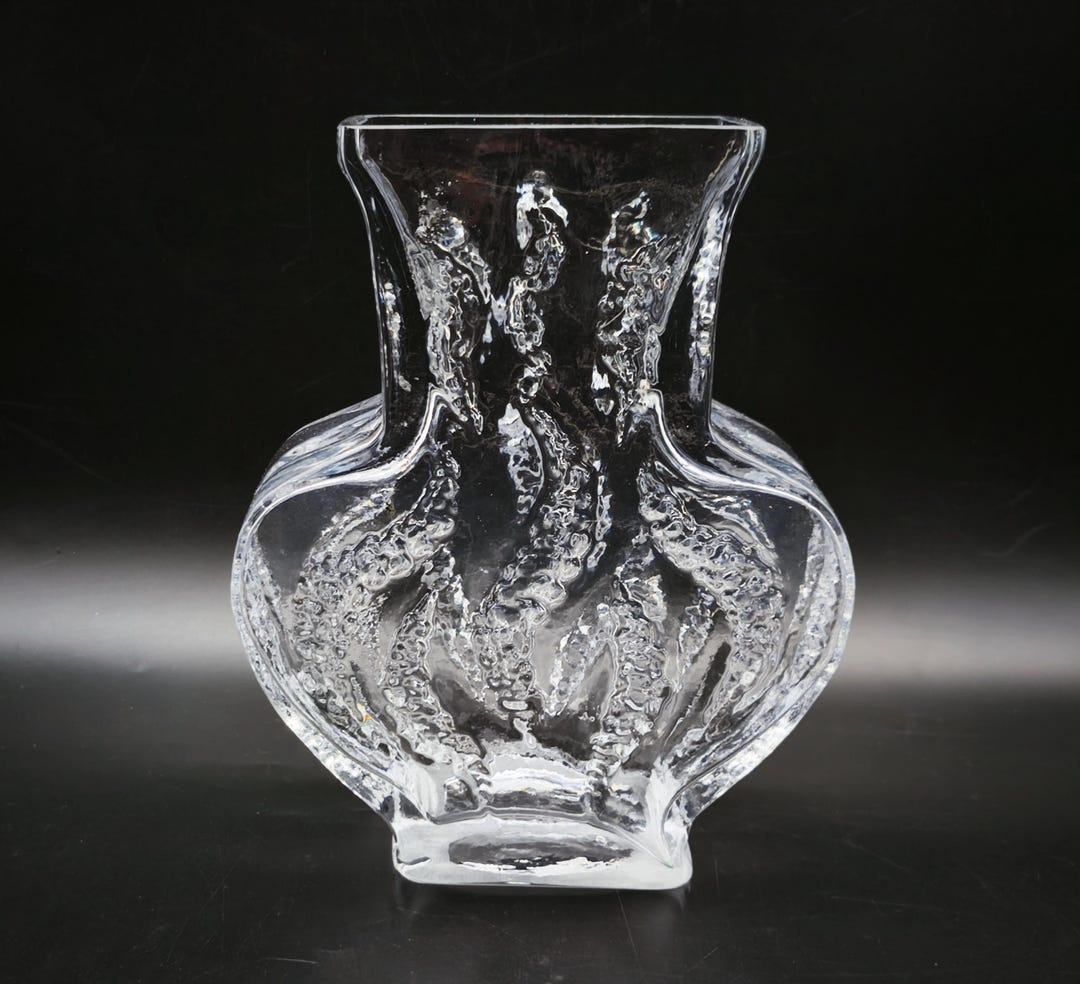 Vintage Ingrid Glass Vase by Kurt Wokan, Decorative Clear Glass ...