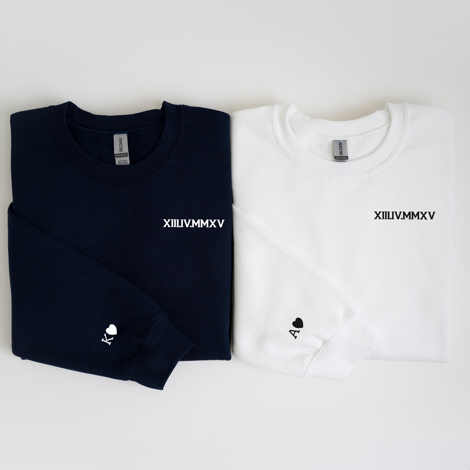 Roman Numeral Sweatshirt | Custom Matching Couple Jumper | Couple Gift ...