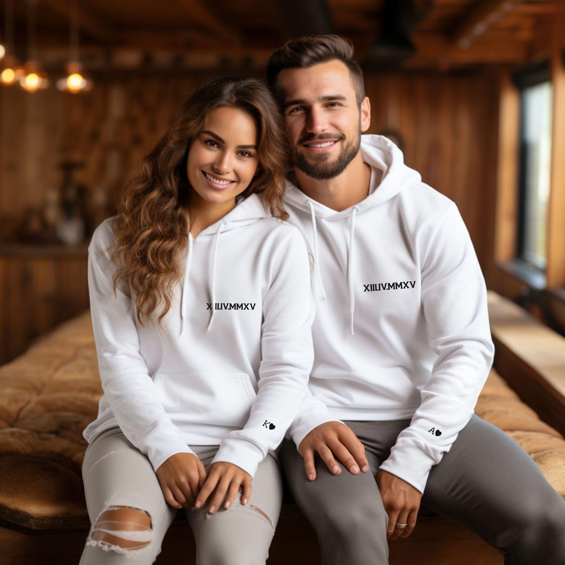 Roman Numeral Sweatshirt | Custom Matching Couple Jumper | Couple Gift ...