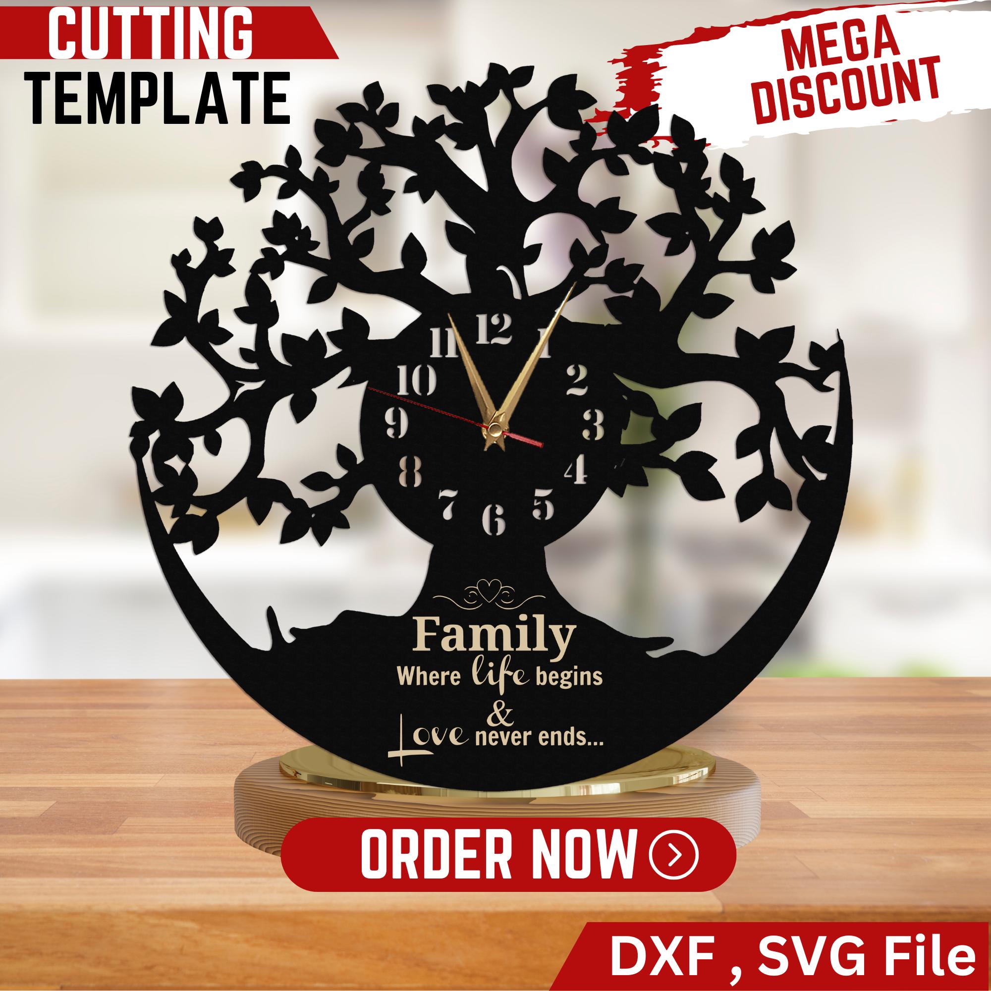 Tree of Life Clock SVG DXF File, Laser Cut Template - Etsy
