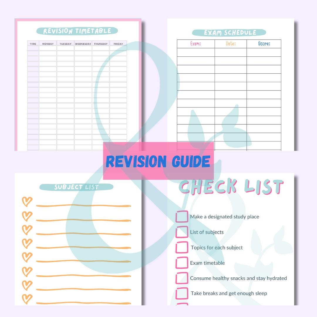 Teen Revision Printables | Exam Prep Guides | Study Sheets | To-do List ...