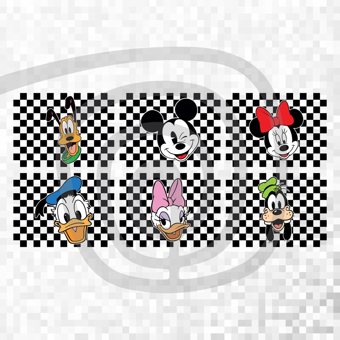 Retro Checkered Mickey and Friends Png, Checkered Mouse Png, Movie Png ...
