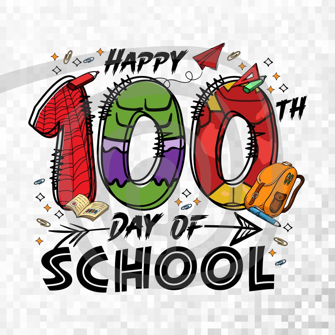 100 Super Days Png, Spiderman 100 Days of School Png, Spider Hero Png ...