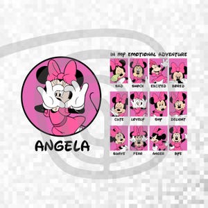 Custom Minnie Mouse Modes Png, Minnie Excited Happy Bored Toddler Png ...