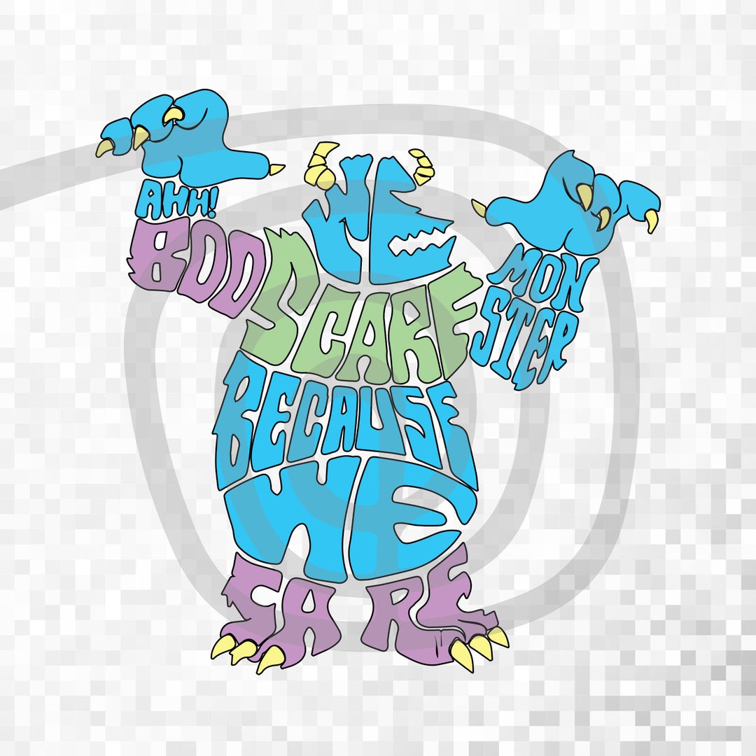 We Scare Because We Care SVG PNG Bundle, Monster Sully Group, Cartoon ...