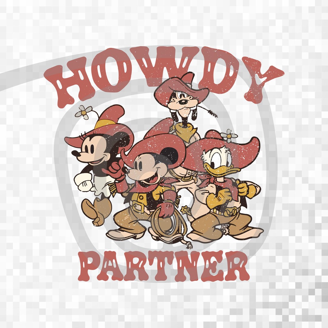 Western Mickey Wild West PNG, Howdy Partner Mickey Cowboy Png, Mickey ...