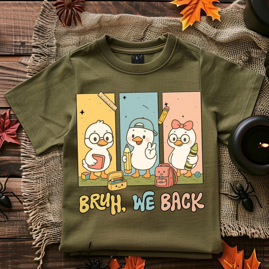 Bruh We Back PNG, Silly Goose Back to School Png, Retro Goose Humor ...