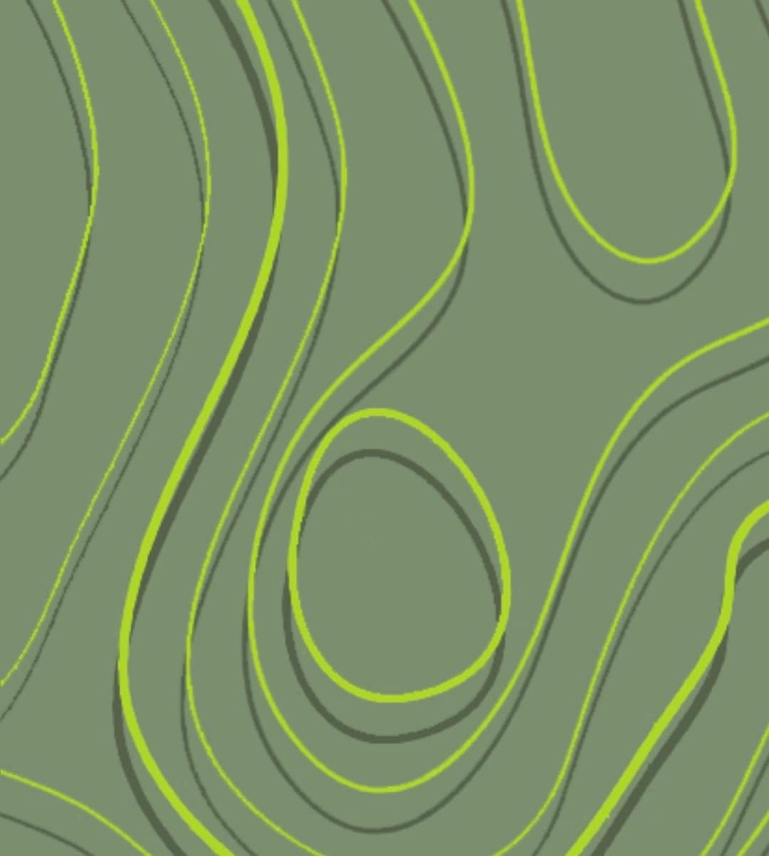 Topographic Level Lines Wallpaper. Green Color With Shadow. Background ...