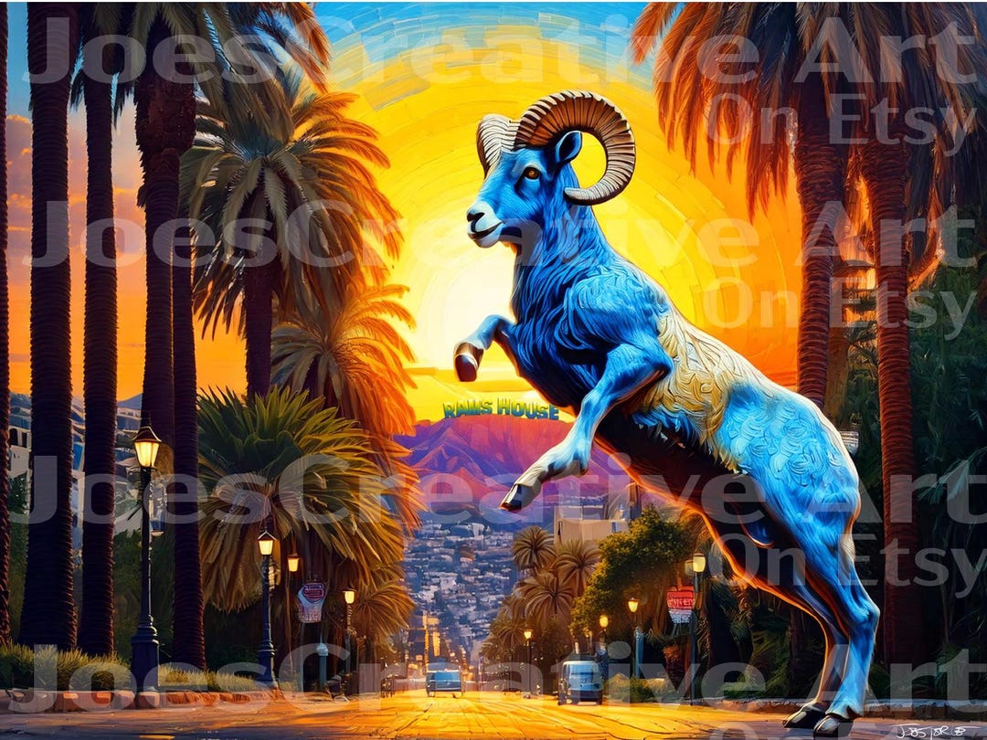 Los Angeles Rams Painting: Hollywood NFL Art for Man Cave - Etsy