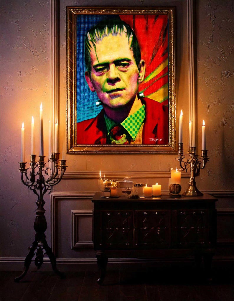 Boris Karloff Frankenstein Monster Art Print: Modern Twist, Halloween ...