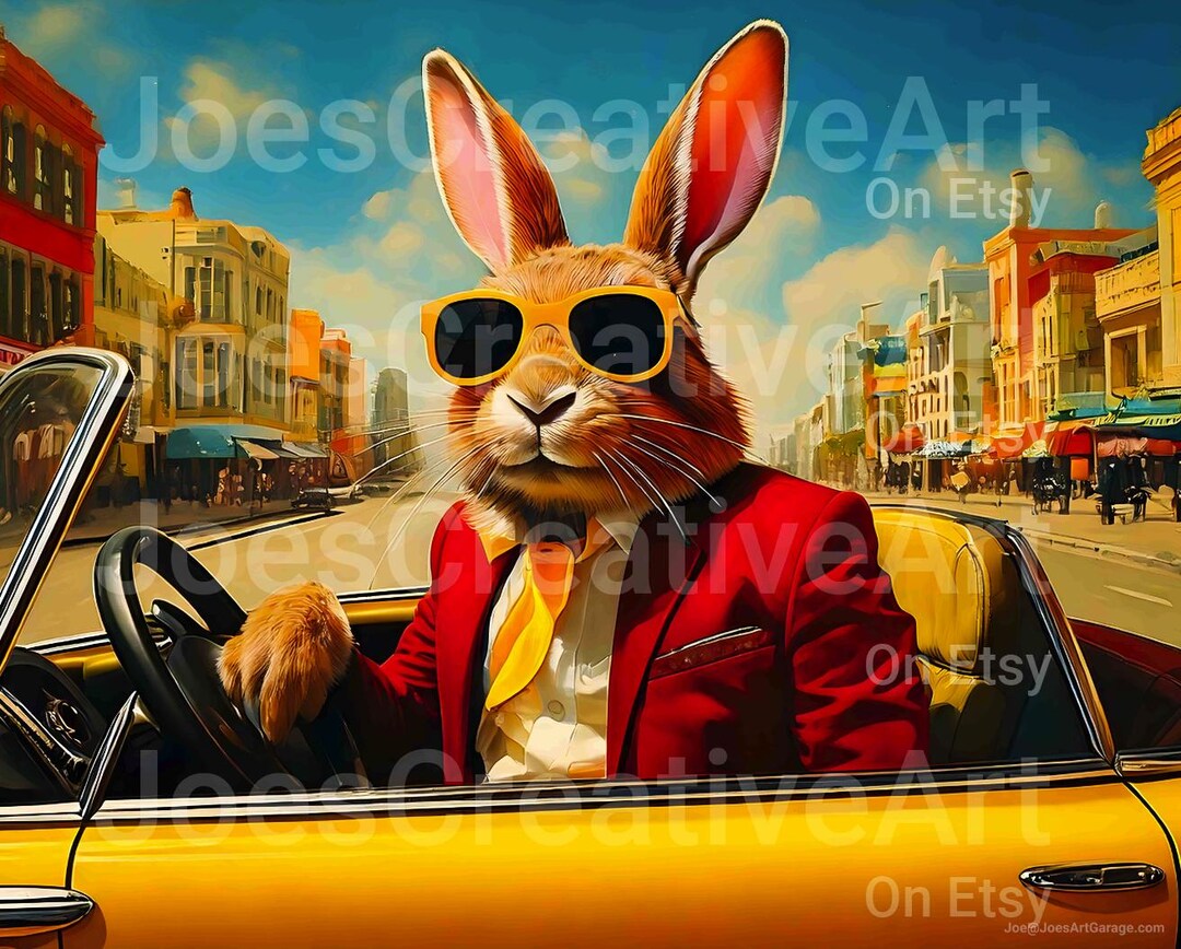 A Series of Bunny Rabbits Driving Classic Cars "small Time Rabbit Makes ...