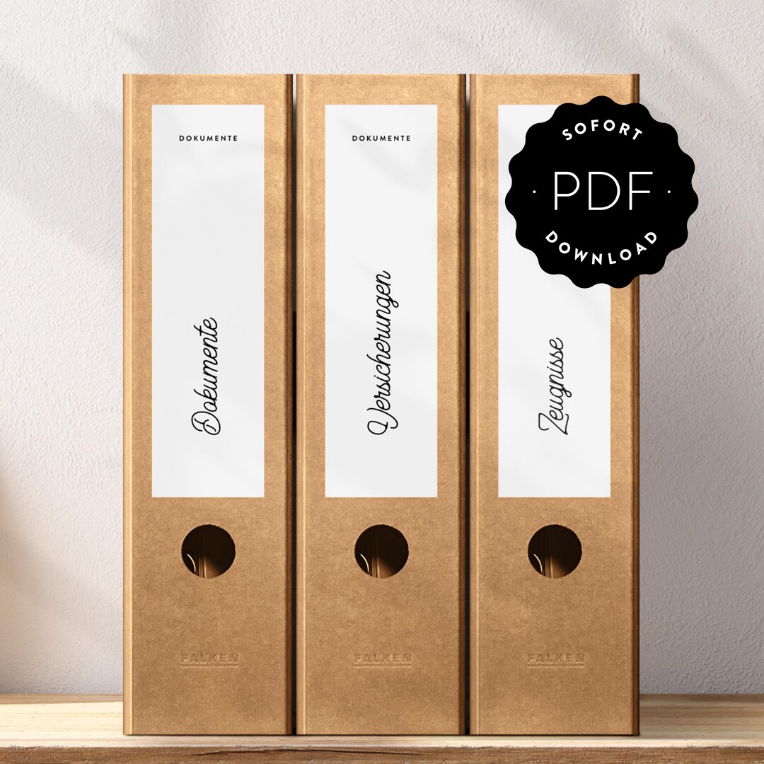 20 X Folder Spines Folder Labels Digital Folder Labels Labels PDF ...