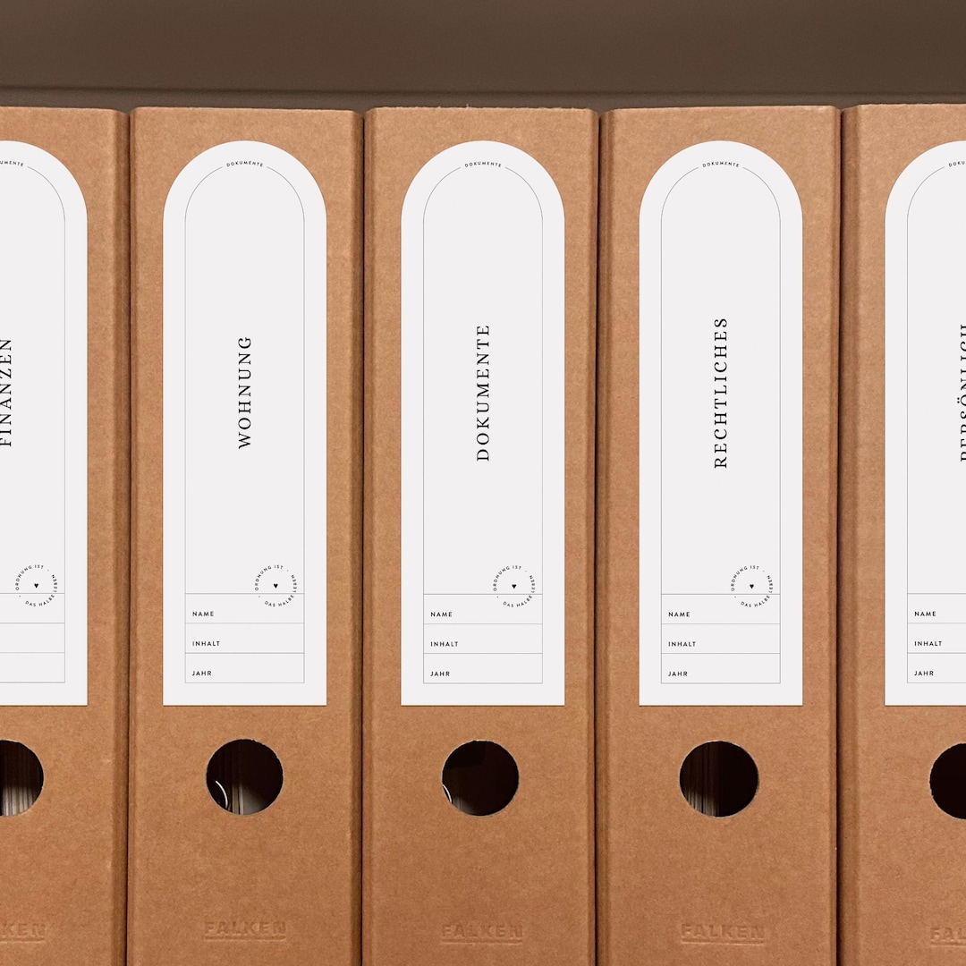 20 x Ordnerrücken | PDF Download | 55mm x 190mm | elegantes Design ...