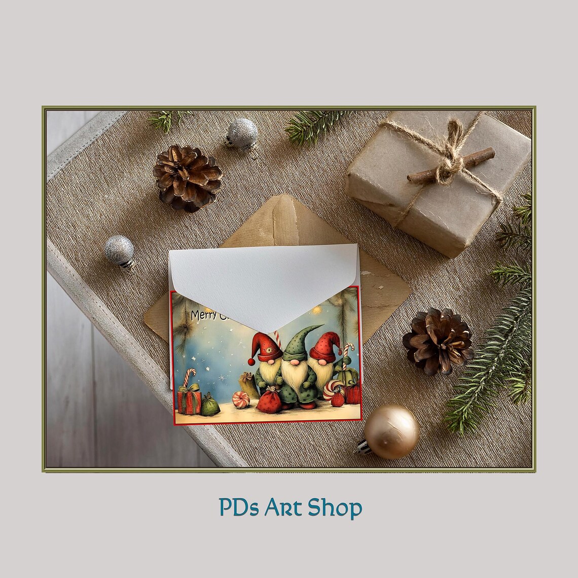 Elves Christmas Card, Printable Christmas Cards, Digital Download ...