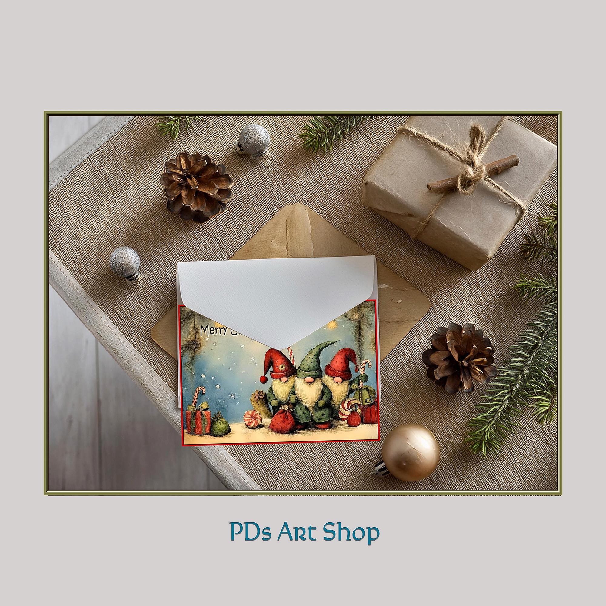 Elves Christmas Card, Printable Christmas Cards, Digital Download ...