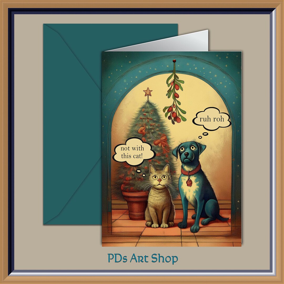 Funny Animal Card, Printable Christmas Cards, Digital Download ...