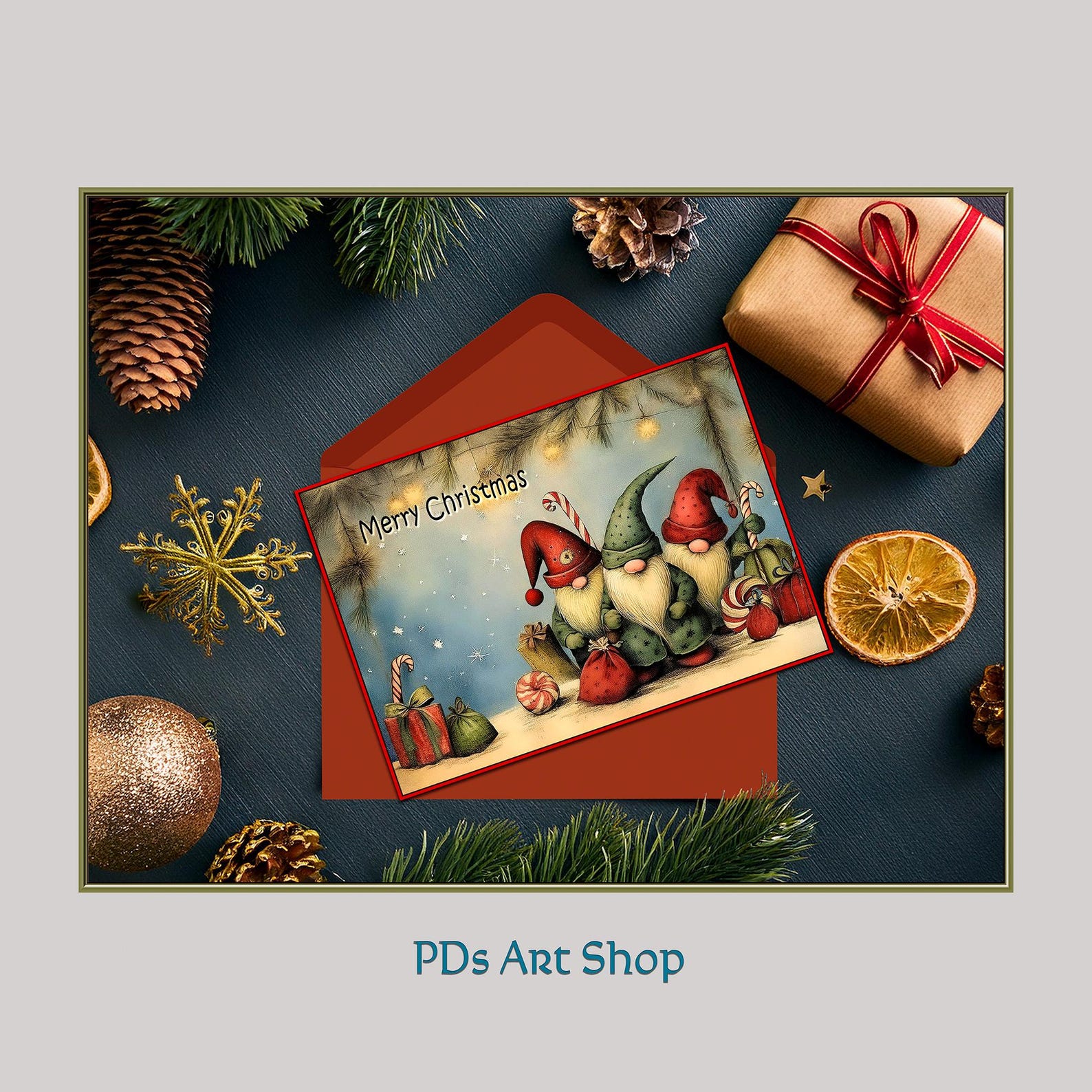 Elves Christmas Card, Printable Christmas Cards, Digital Download ...