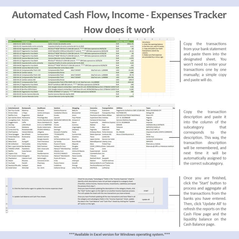 Automated Personal Finance Tracker Excel With Macro Income, Expenses ...