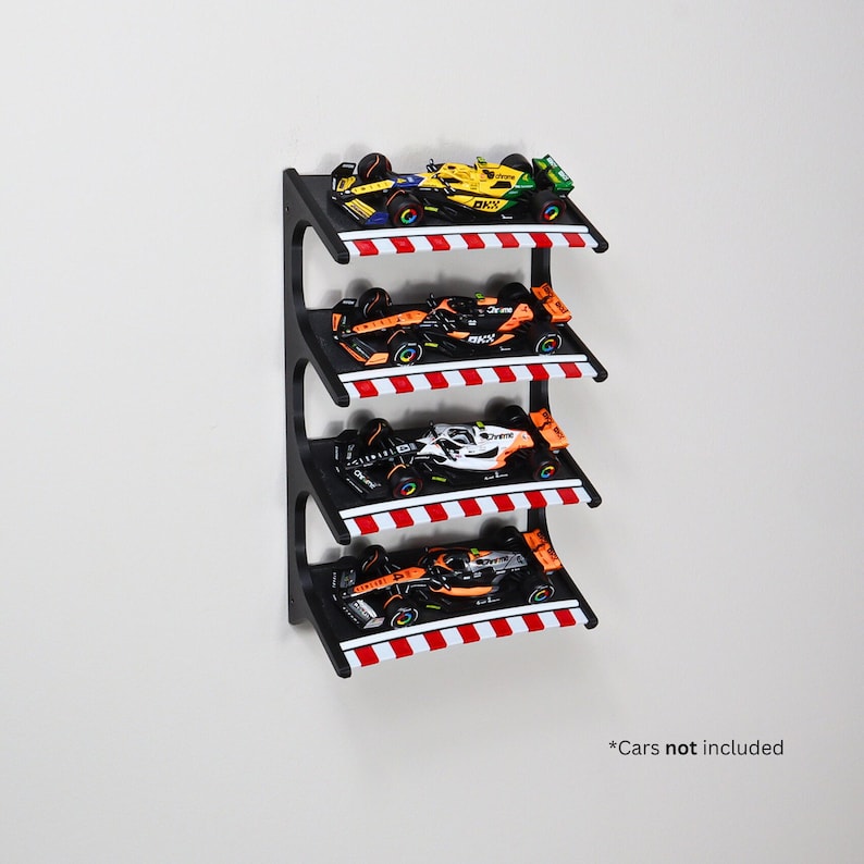 Formula 1 Race Car Display Shelf – Wall-mount Rack Holds Four 1:43 ...