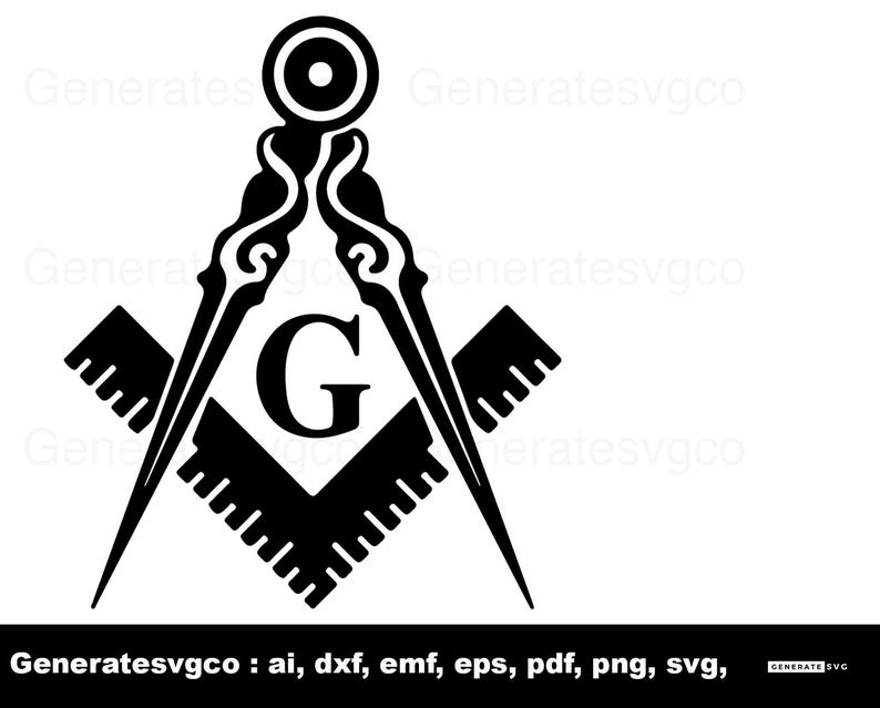 Masonic Square and Compass Svg, Fraternity Svg, Freemason Svg, Masonic ...