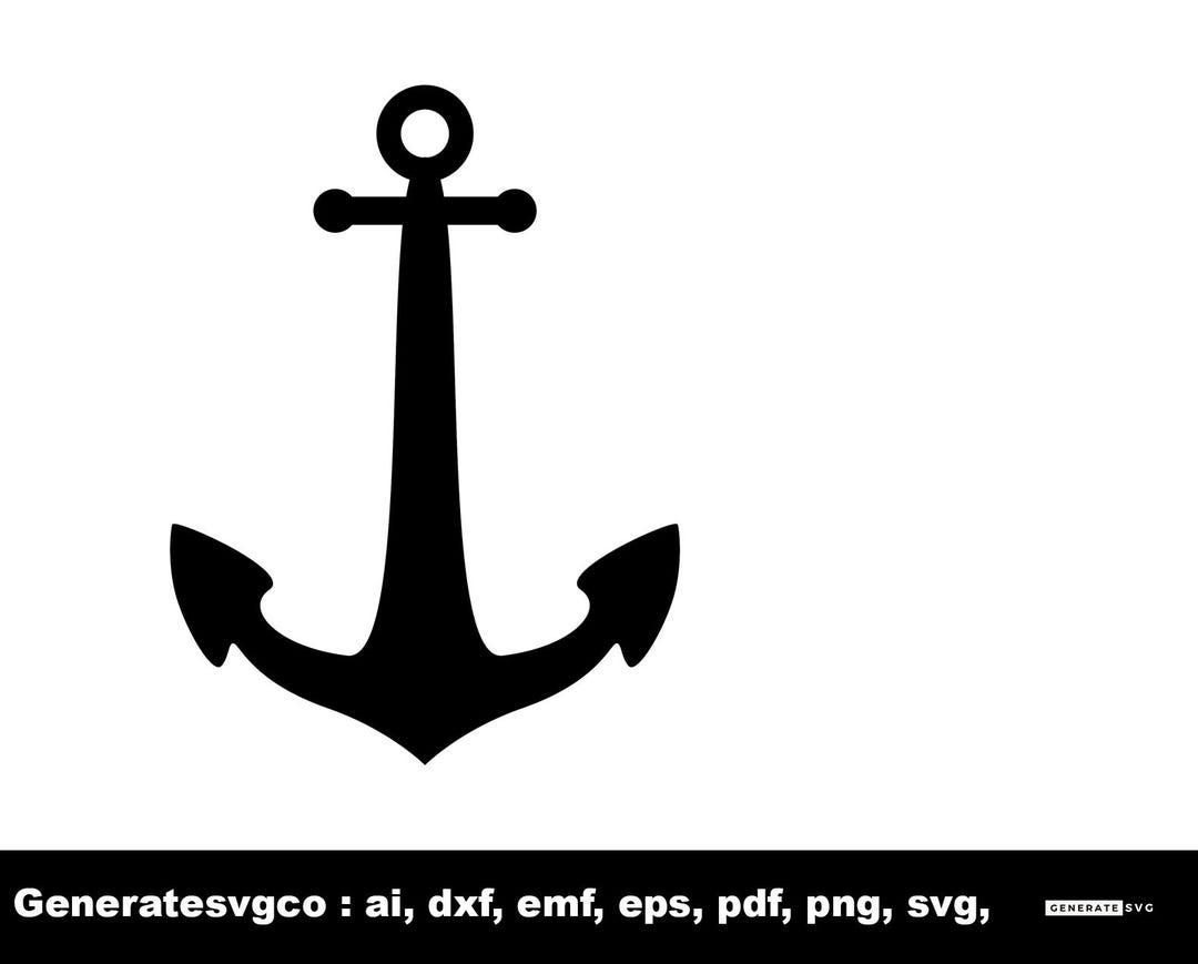 Black Anchor Silhouettes Bundle SVG PNG DXF Vector Graphic Cut File ...