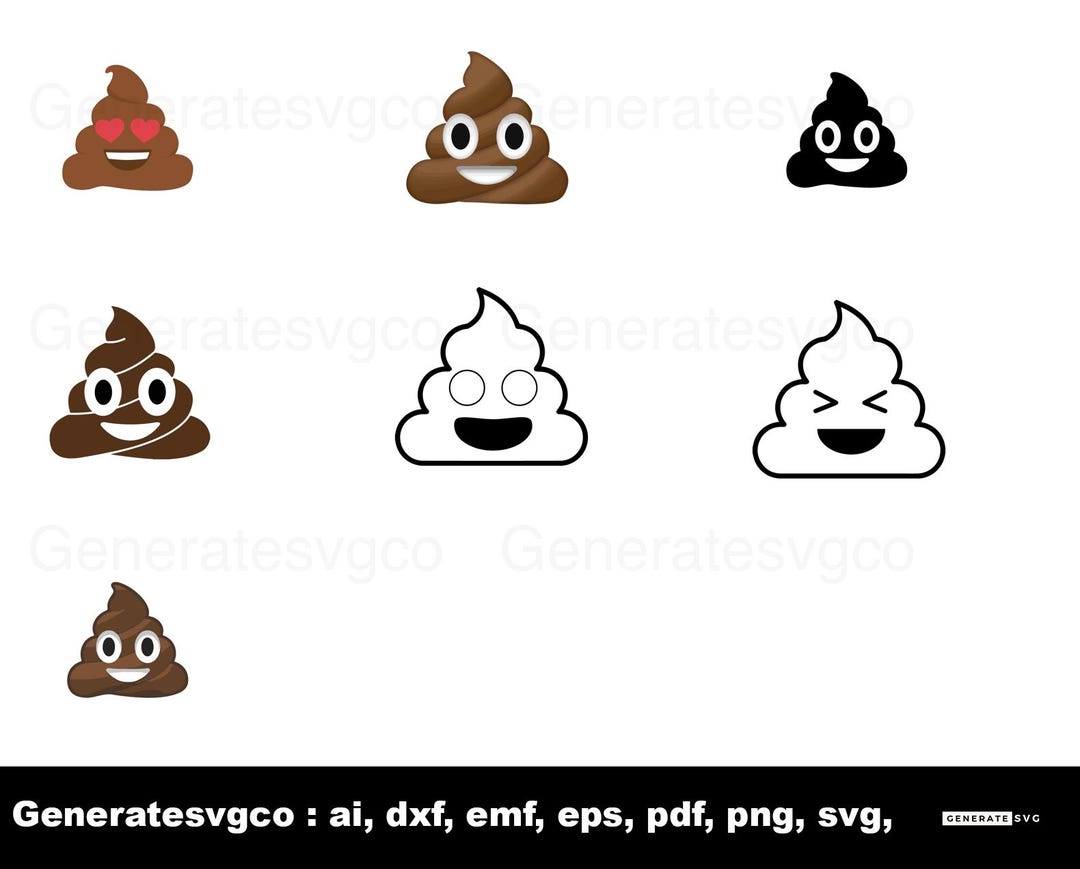 Cute Poop Svg,poop Emoji Svg Bundle,toilet,shirt,dxf,layered,kawaii ...
