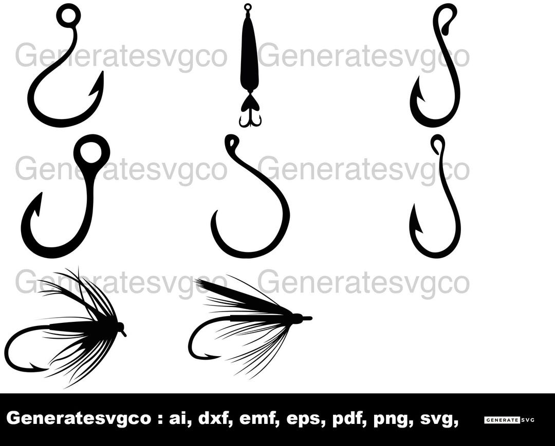 Antler and Fish Hook Svg, Antler Hook Svg, Antler Hook and Heart Svg ...