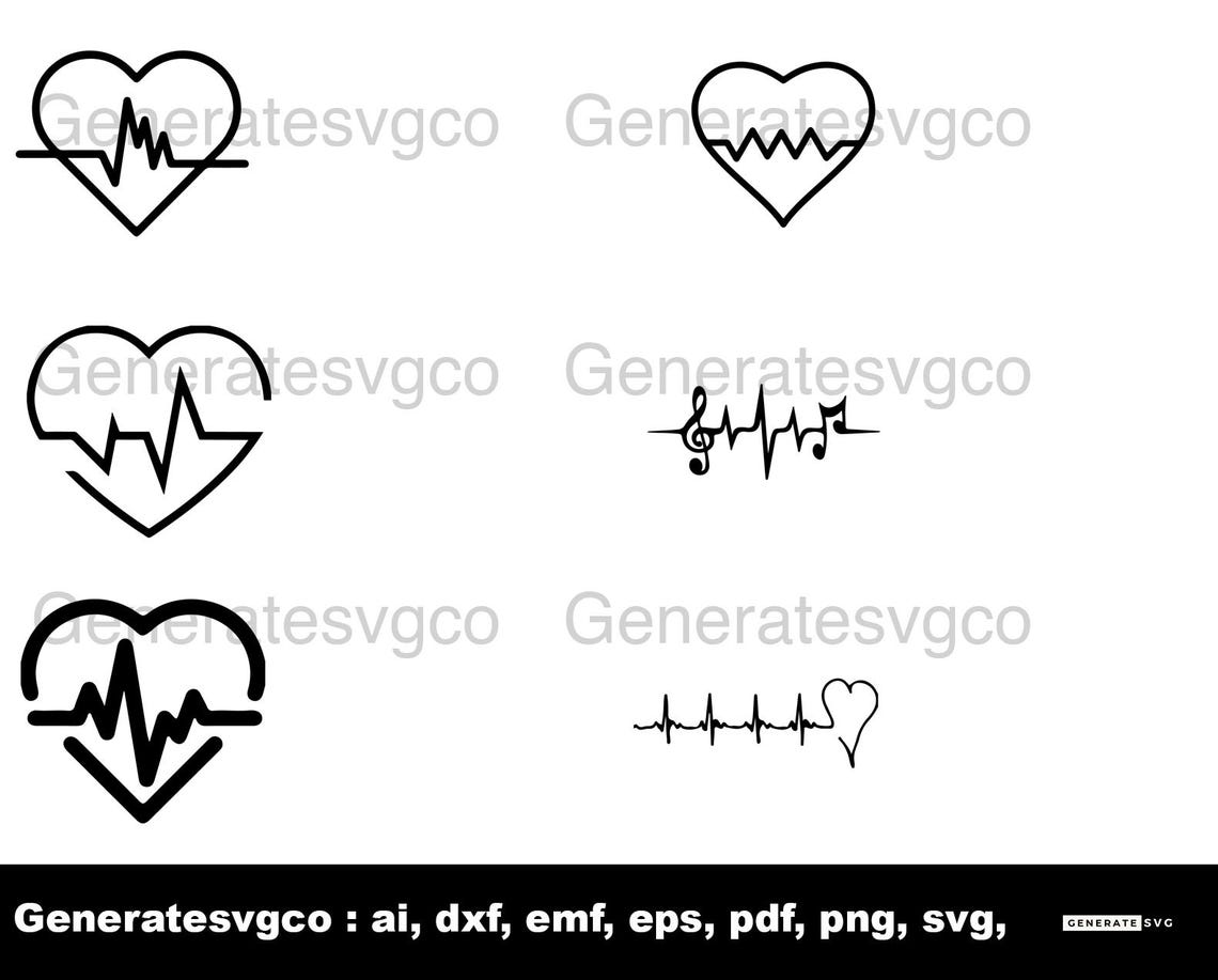 Heart Beat SVG, Heartbeat Valentine's SVG, Heart Rate SVG, Heart Beat ...