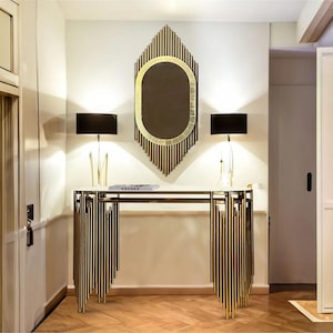 Modern Console Table and Mirror Set - Etsy