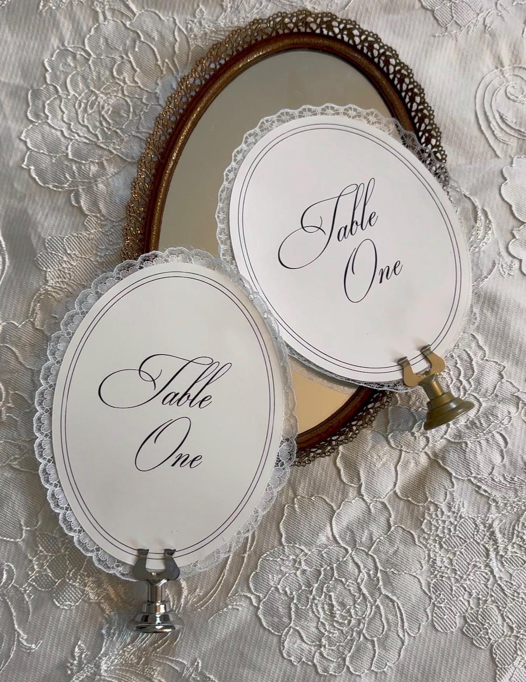 Lace Trim Table Numbers - Wedding Decor - Etsy
