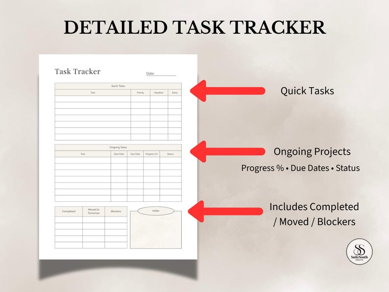 Printable Work Planner Bundle, Work Log and Task Tracker, Weekly ...