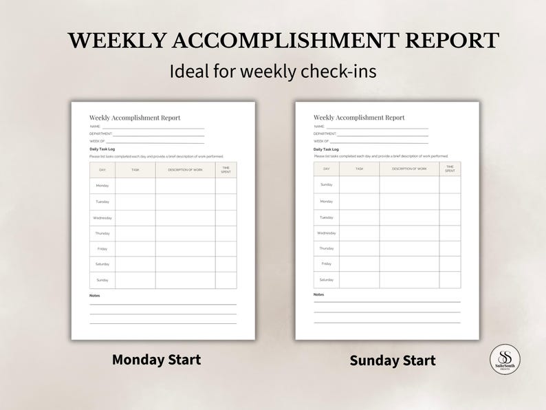 Printable Work Planner Bundle, Work Log and Task Tracker, Weekly ...