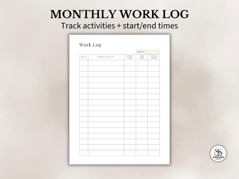 Printable Work Planner Bundle, Work Log and Task Tracker, Weekly ...